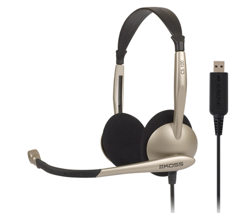 אוזניות Koss CS100 עם מיקרופון בצבע שמפניה - אייבורי מחשבים וסלולר