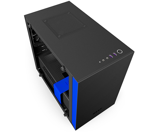 מארז מחשב NZXT H200i בצבע שחור וכחול כולל חלון צד - אייבורי מחשבים וסלולר