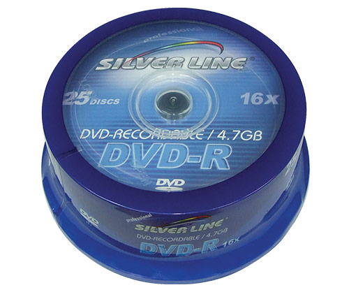 דיסקים לצריבה 25 Silver Line DVD-R 4.7GB X16 Cake - אייבורי מחשבים וסלולר