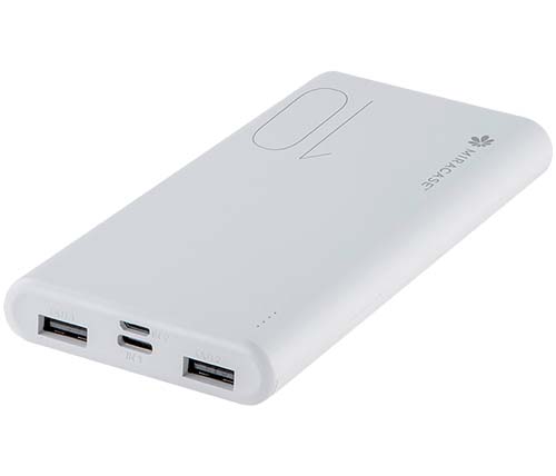 סוללת גיבוי נטענת Miracase MPB10000TM 10000mAh בצבע לבן - אייבורי מחשבים וסלולר