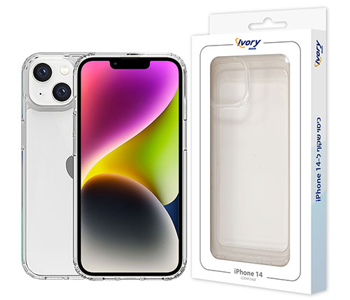 כיסוי אחורי לטלפון Ivory Mobile ל- iPhone 14 שקוף - אייבורי מחשבים וסלולר