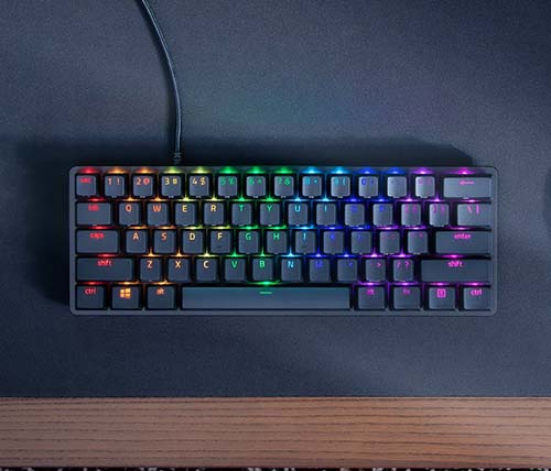 מקלדת גיימינג מכנית Razer Huntsman Mini Clicky Optical Red Switch כולל