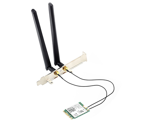 מתאם רשת בחיבור M.2 למחשב נייח Intel Wi-Fi 6 Gig+ Bluetooth Desktop Kit ...