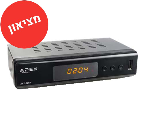 מציאון - ממיר דיגיטלי לטלוויזיה מוחדש APX-2679 DVBT-2 Apex כולל שלט ...