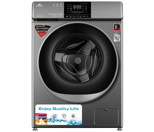 מכונת כביסה 8 קילו פתח קדמי Services Inverter BLCD LUX 30 מהירות 1200 סל"ד בצבע אפור - משלוח ...