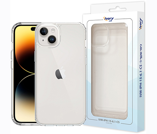 כיסוי אחורי שקוף Ivory Mobile לטלפון iPhone 15 - אייבורי מחשבים וסלולר