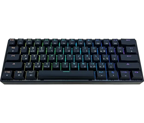 מקלדת גיימינג אלחוטית מכנית GK62 USB+Bluetooth בצבע שחור, סוויץ ...