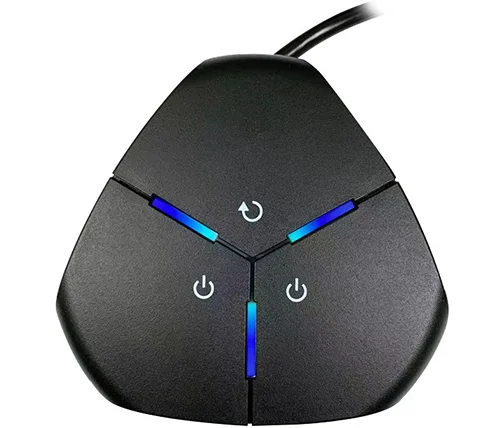 כפתור הדלקה למחשב נייח עם מפצל USB ושמע Ivory Peripherals בצבע שחור - אייבורי מחשבים וסלולר