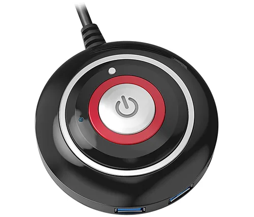 כפתור הדלקה למחשב נייח עם מפצל USB - צבע שחור Ivory Peripherals - אייבורי מחשבים וסלולר