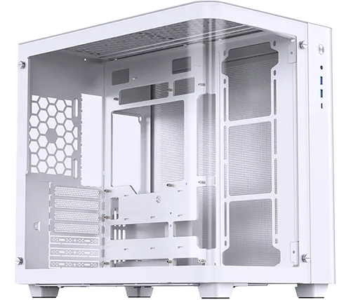 מארז מחשב Jonsbo TK-3 White בצבע לבן עם חלון זכוכית קמור - אייבורי ...