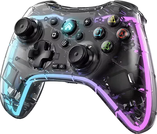 מציאון - שלט לנינטנדו סוויץ' / PC שקוף עם תאורת RGB דגם HS-SW535 ...