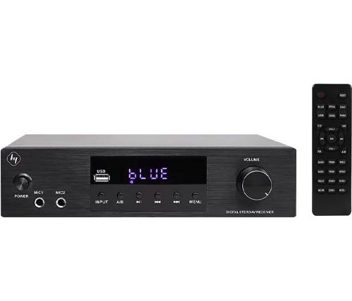 מגבר 4 ערוצים 2 אזורים Hypersound KTV200 200W Bluetooth צבע שחור עובד גם כ- בידורית קריוקי ...