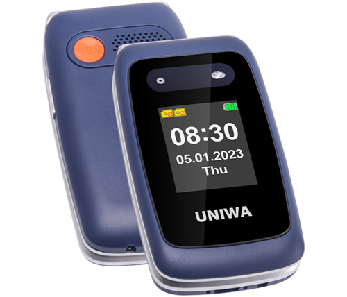 טלפון למבוגרים 4G - עם מקשים גדולים לכבדי שמיעה כולל לחצן מצוקה - צבע כחול - MIZUKI UNIWA V202TB ...